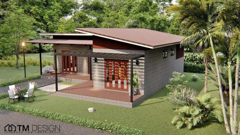 Simple but chic three-bedroom bungalow with spacious veranda | Pinoy ePlans